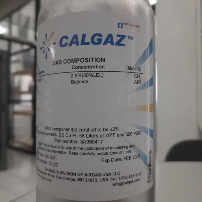 Jual Cylinder Gas Single Methane (CH4) 2.5%Vol 50% LEL Air Balance ...