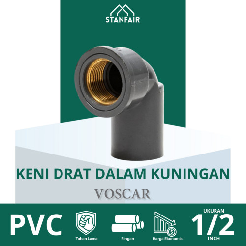 Jual Voscar Keni Drat Dalam Kuningan 1/2" / Knee Elbow Drat Dalam 1/2 ...
