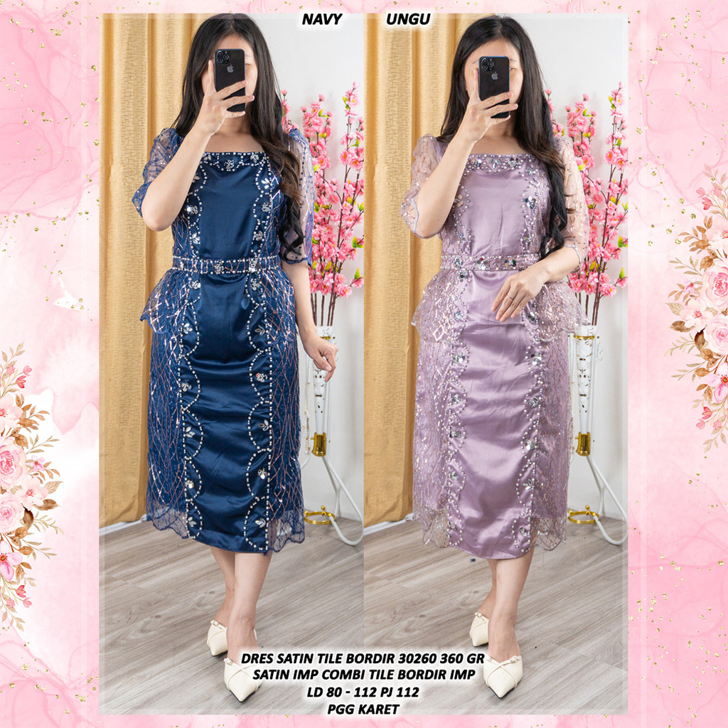 Jual DRES SATIN TILE BORDIR 30260 360 GR #ReadyStock #LangsungDiORDER ...