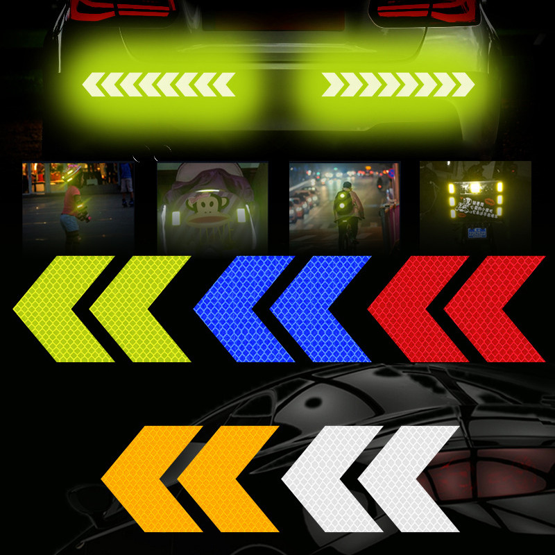 Jual Car Reflective Arrow Sign Tape Warning Safety Sticker for Car ...