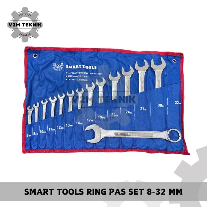 Jual Smart Tools Crv German Kunci Ring Pas 8-32 Mm / Ring Pas Serbaguna ...