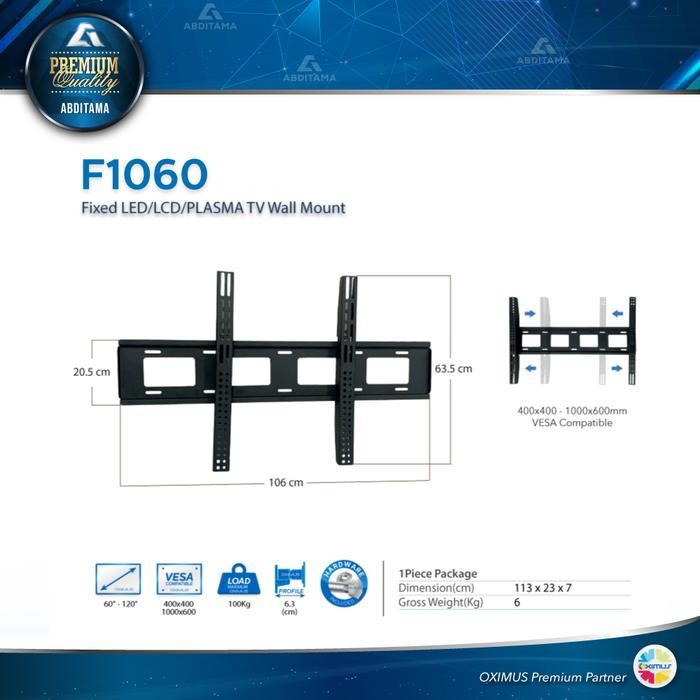 Jual Ready Wall Bracket Dinding Fix TV Monitor LED LCD 60 - 120 Inch ...