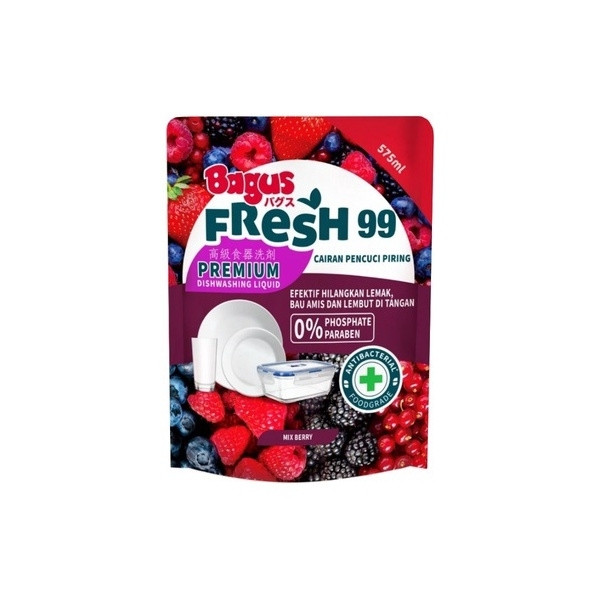 Jual BAGUS FRESH 99 DISH WASH MIX BERRY POUCH 575 ML | Shopee Indonesia