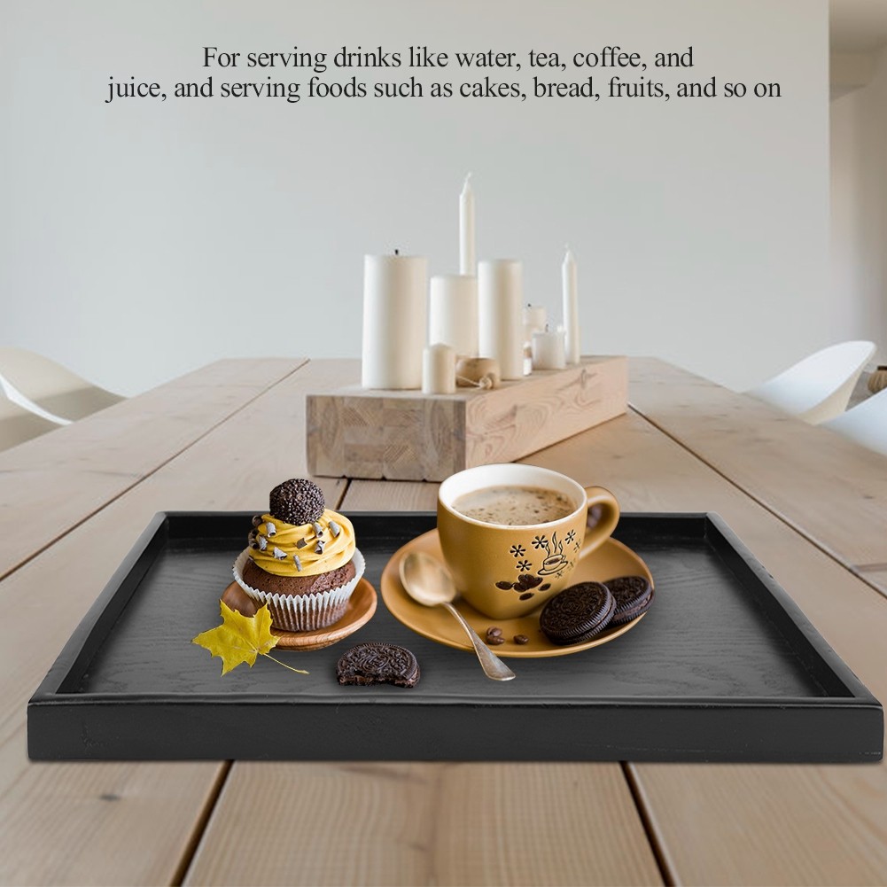 Jual TERLARIS Tea Serving Tray Wood Serving Tray Rectangle Shape Wood ...