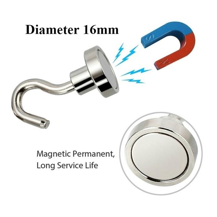 Jual New Besi Berani Magnet Gantungan Hook Strong Neodymium Diameter ...