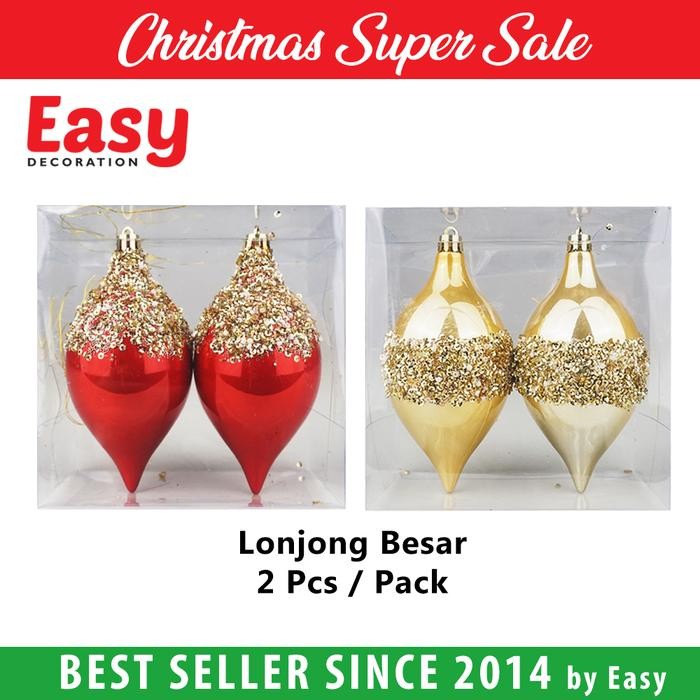 Jual Hiasan Natal Gantungan Bola Lonjong Dekorasi Christmas Oval ...