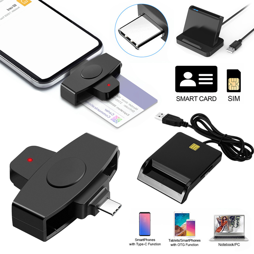 Jual NEW USB Type C Smart CAC Card Reader Bank Tax Declaration SIM Card ...