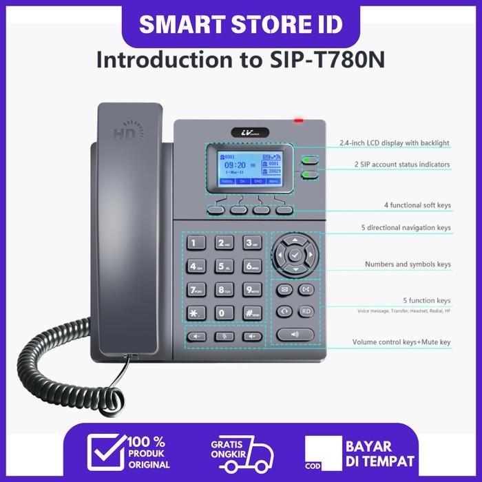 Jual IP PHONE T780N POE WIFI LINE SIP T780PWN SUPPORT POE GARANSI 1 TAHUN | Shopee Indonesia