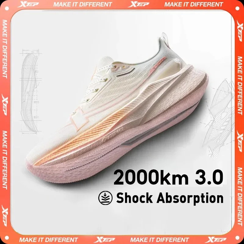 Jual Xtep Women Running Shoes 2000Km 3.0 2025 Spring Lightweight Cushioned Wear-Resistant ...