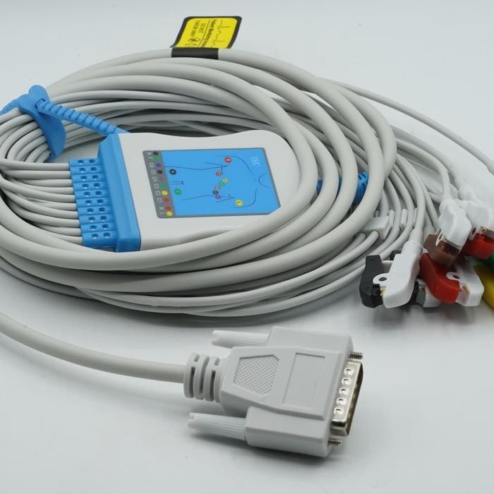 Jual Kabel Compatible Nihon Kohden Medical EKG DB15 12 Lead ECG Cable ...
