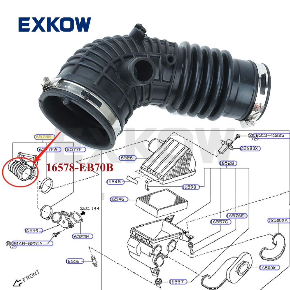 Jual Air Cleaner Air Intake Duct Hose for Nissan Navara Frontier D40 ...
