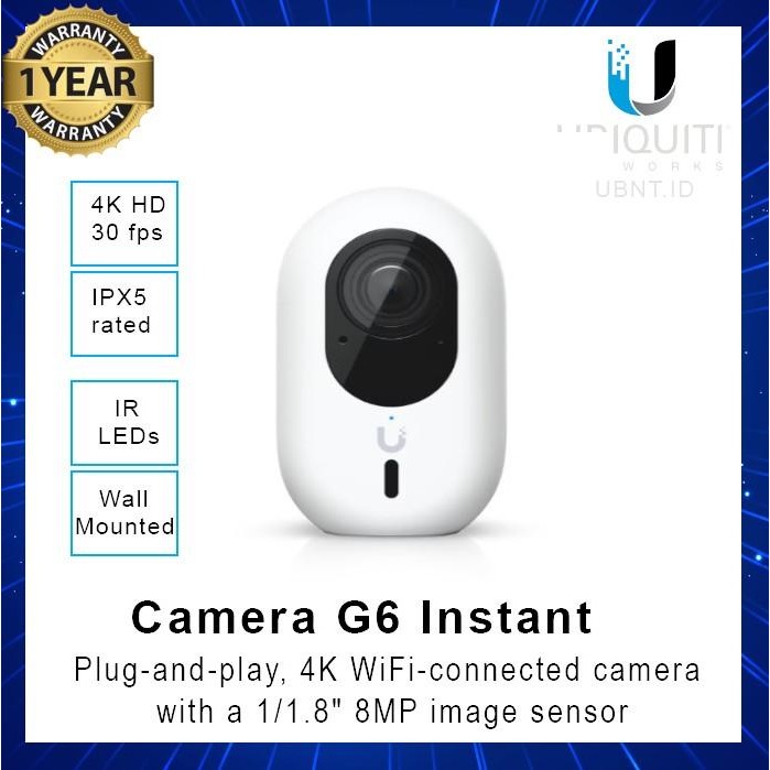 Jual Ubiquiti UVC-G6-INS-W Plug-and-play, 4K WiFi-connected camera with ...