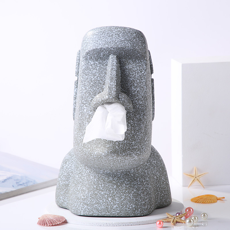 Jual Easter Island Moai Napkin Holder Decorative Resin Stone Statue ...