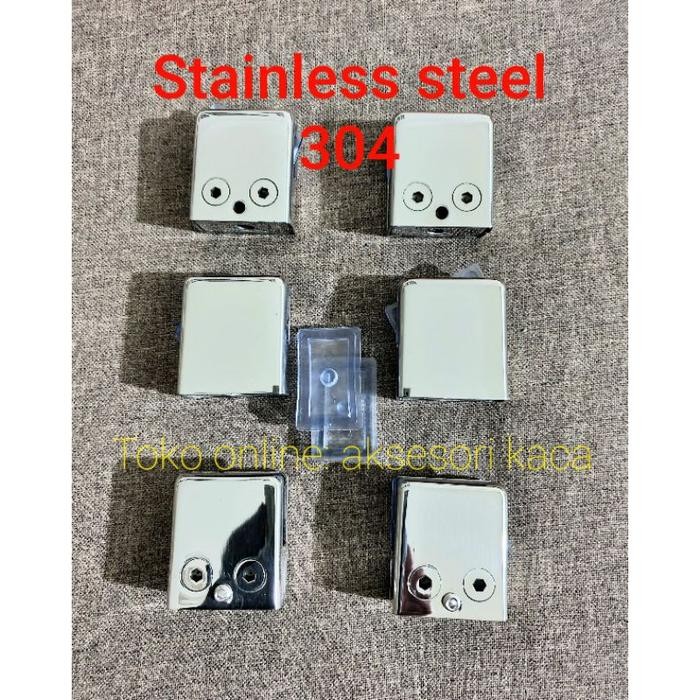 Jual New JEPIT KACA KOTAK BRAKET GLASS CLAMP GLASS CLIP TIANG RAILING ...