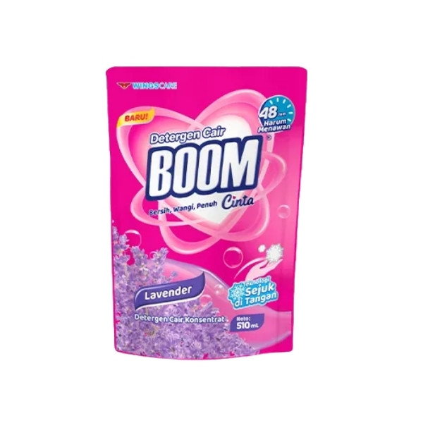 Jual BOOM CINTA LIQUID DETERGENT LAVENDER POUCH 510 ML | Shopee Indonesia