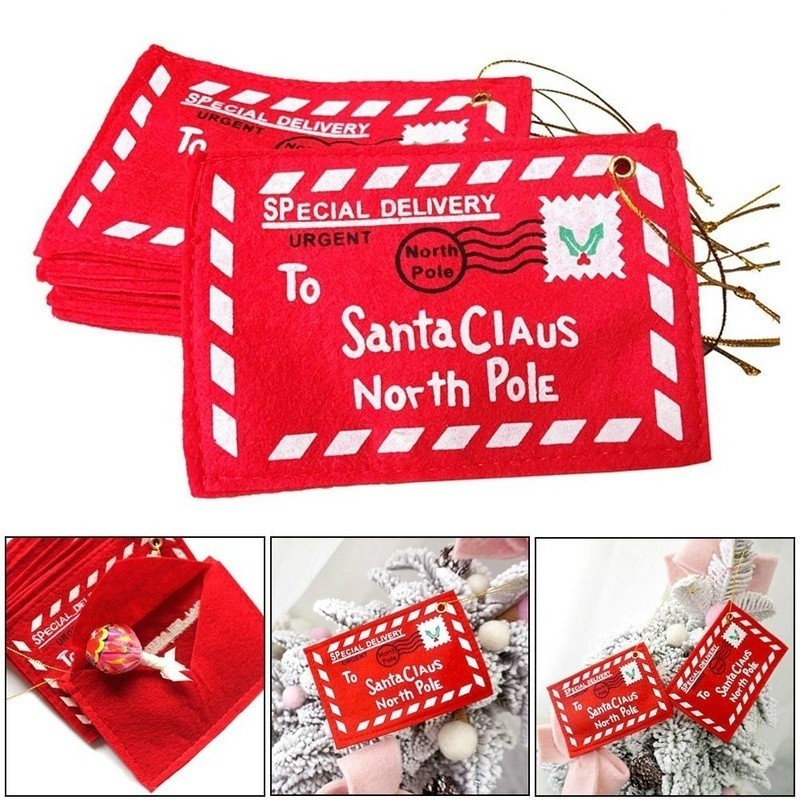 Jual 5-12PCS Paper Envelopes Christmas Xmas Tree Hanging Card Holder ...