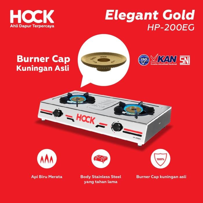 Jual ORIGINAL Hock Kompor Gas 2 Tungku Body Stainless Steel Elegant ...