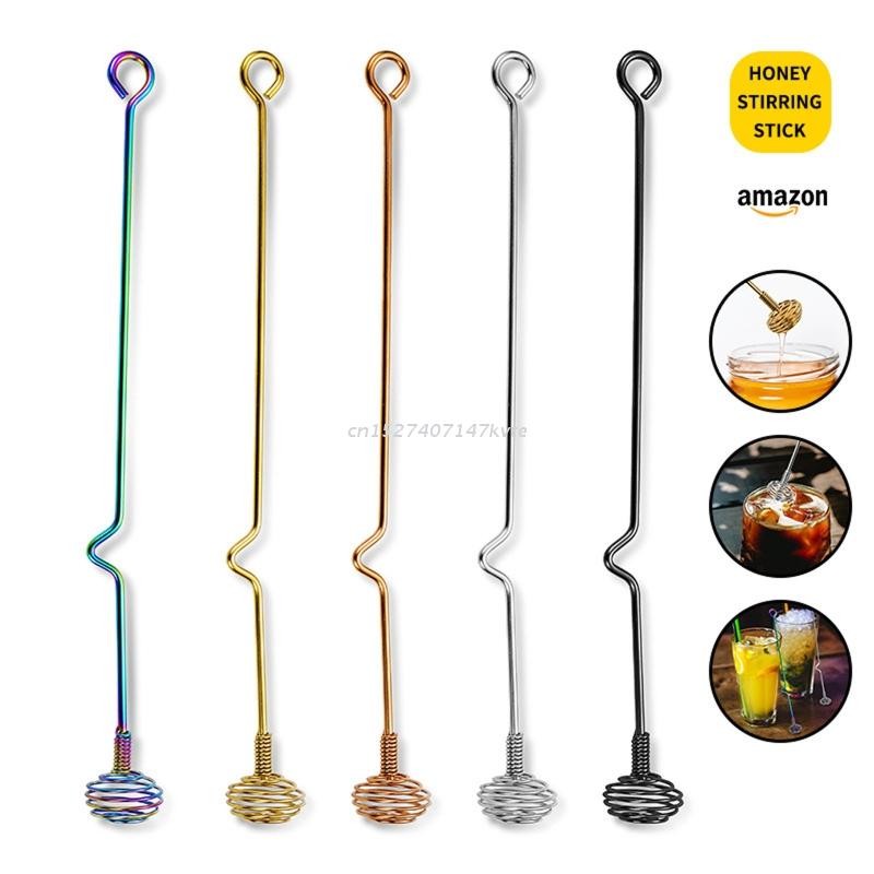 Jual Stainless Steel Honey Stirrer Honey Dipper Stick Server Honey ...