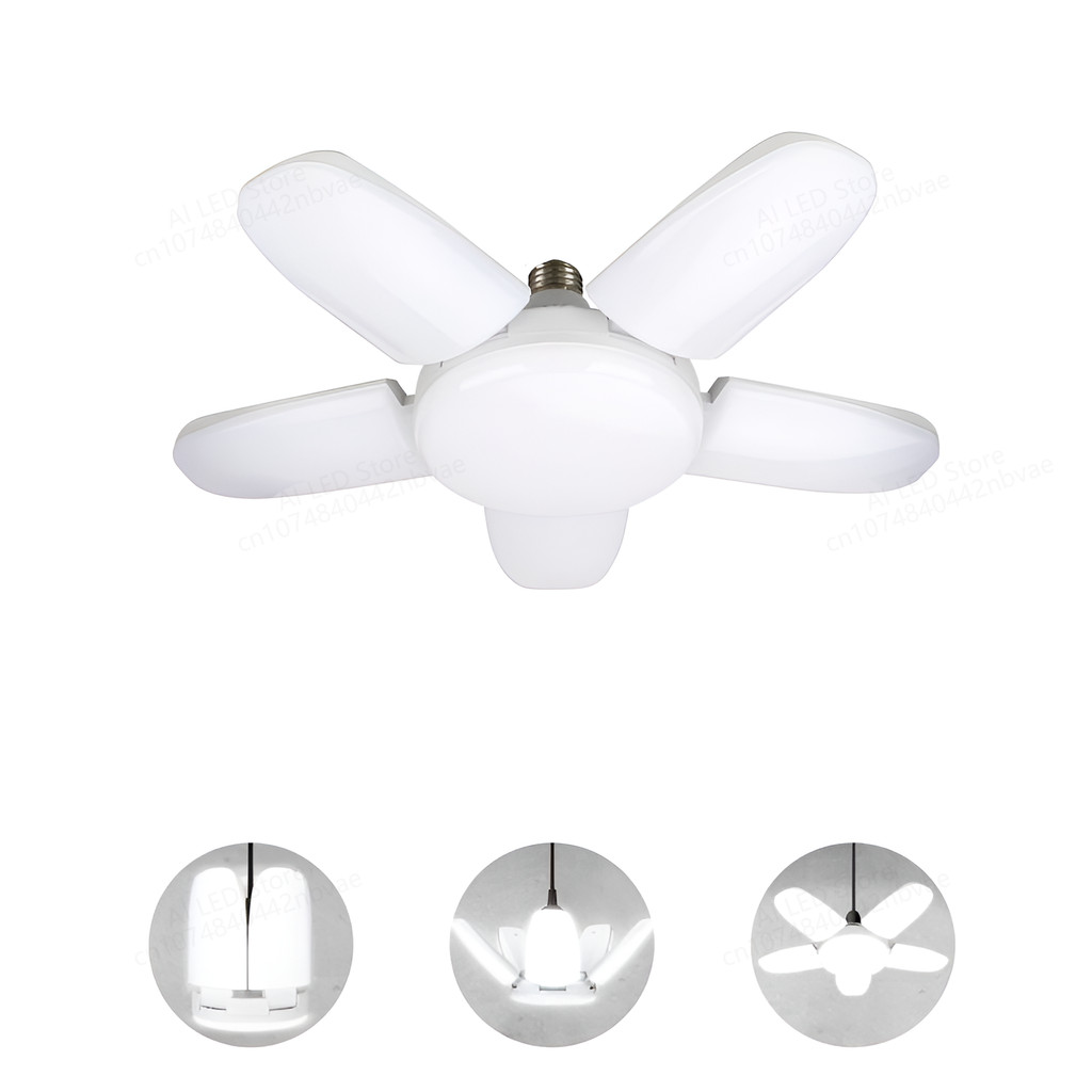 Jual 28W 60W E27 LED Bulb Fan Blade Timing Lamp 220V Foldable Led Light ...