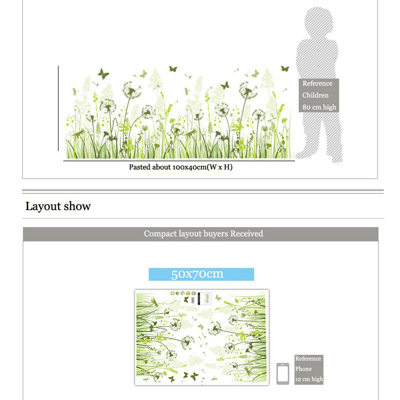 Jual Dandelion Baseboard Sticker Waterproof Children Classrooms ...