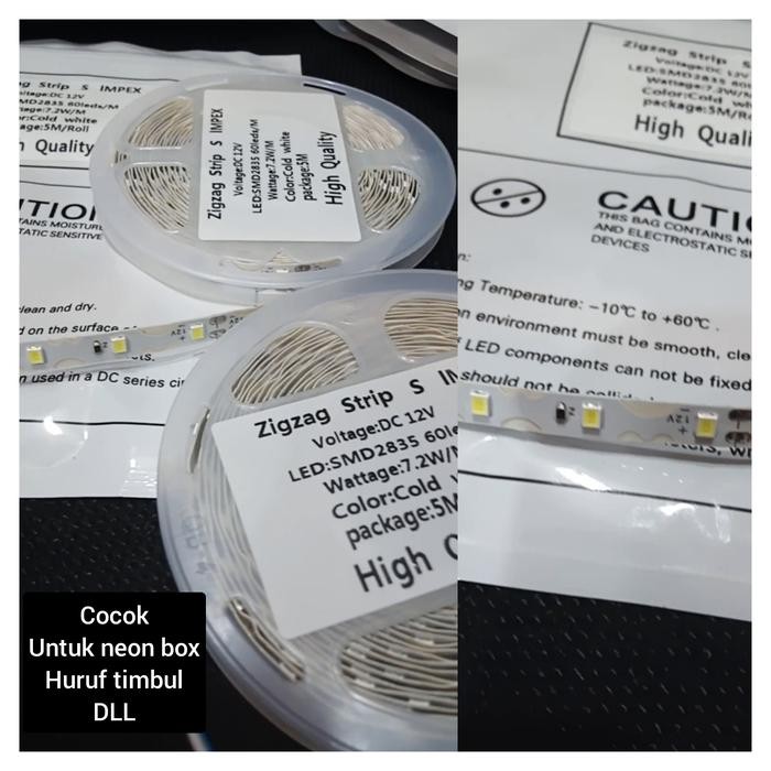 Jual dfue- Lampu Led Strip Impex Zig Zag Dc 12 Volt Nyala Warna Putih ...