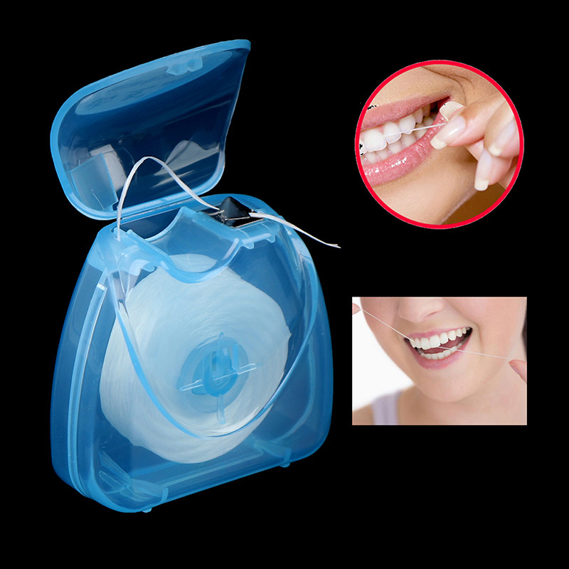 Jual 50M Micro Wax Peppermint flavor Dental Flosser Interdental Brush ...