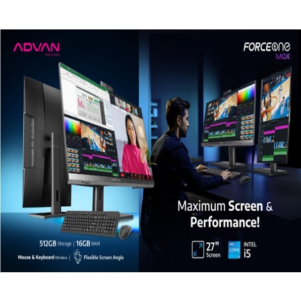 Jual Advan FORCE ONE MAX | All in One PC 27inch FHD IPS 100Hz, Intel ...