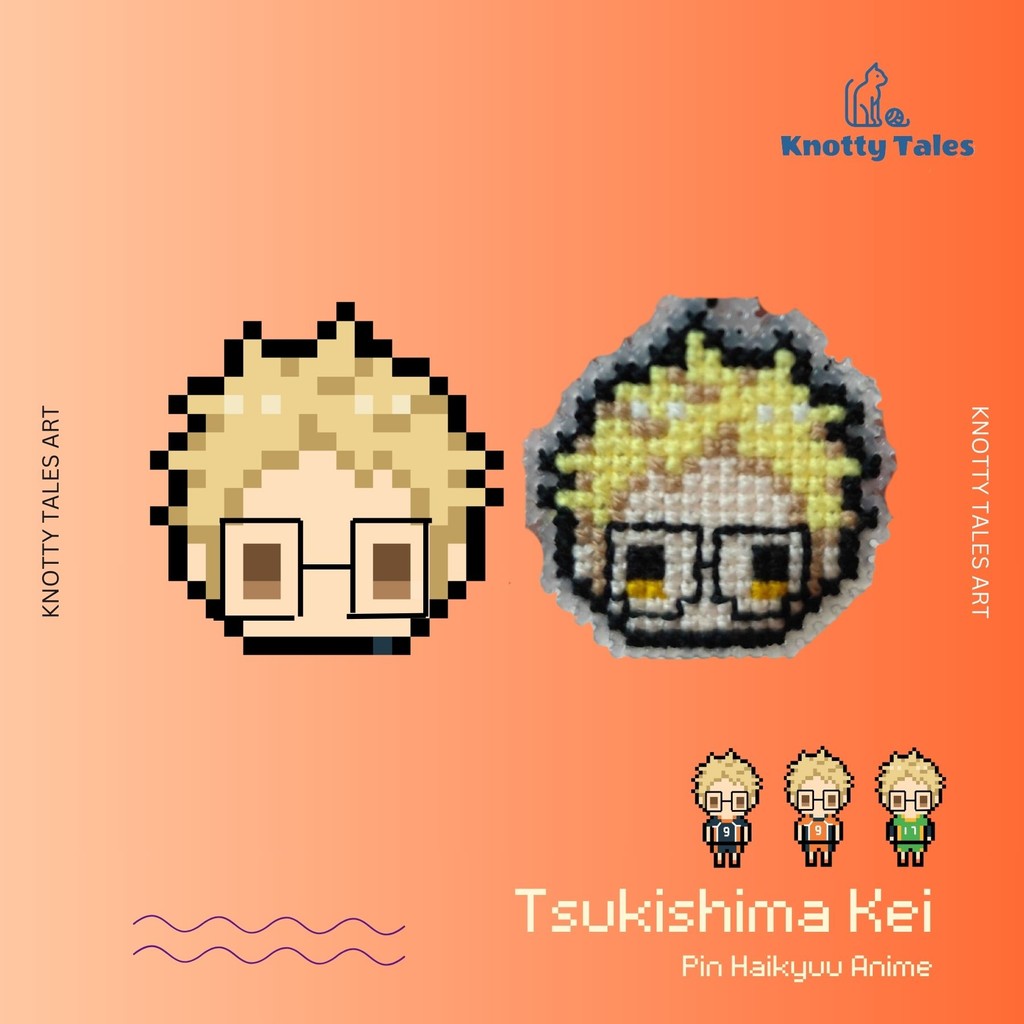 Jual Tsukishima Kei Pin Button Emblem Haikyuu Merchandise Anime ...
