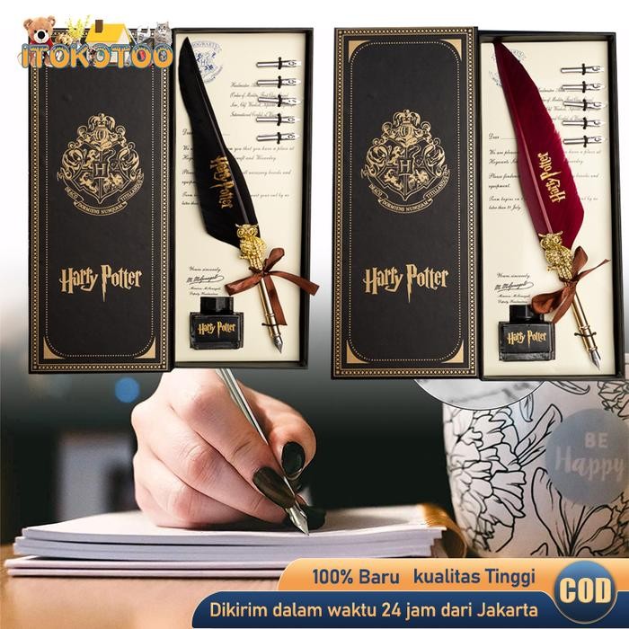 Jual Pilihan- Pulpen Kaligrafi Bulu Set Lengkap Harry Potter Feather ...