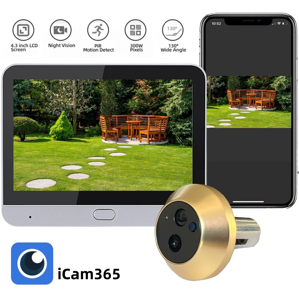 Jual 2.4G Wifi Wireless House Peephole Video Door Eye With Camera 3MP ...