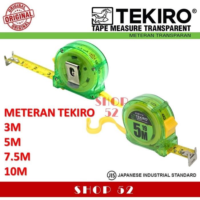 Jual TEKIRO Meteran Transparan 3 5 7.5 10 M Meter Tape Measure ...
