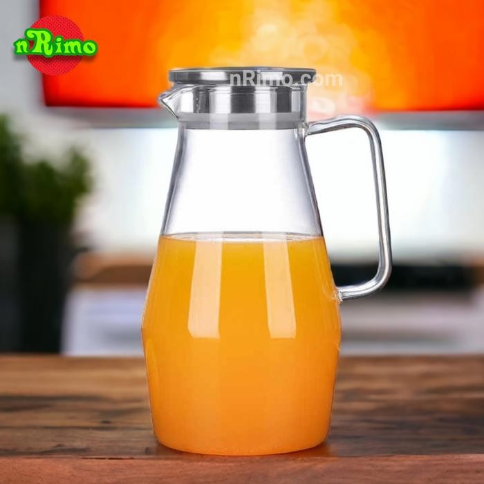 Jual Teko Pitcher Kaca Tahan Panas Jus Water Jug Borosilicate Glass ...