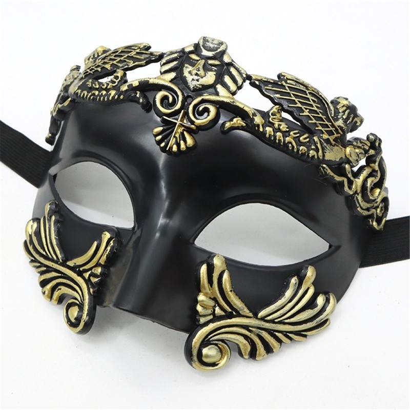 Jual Masquerade Mask Half Face Halloween Eye Mask Metallic Eye Mask ...