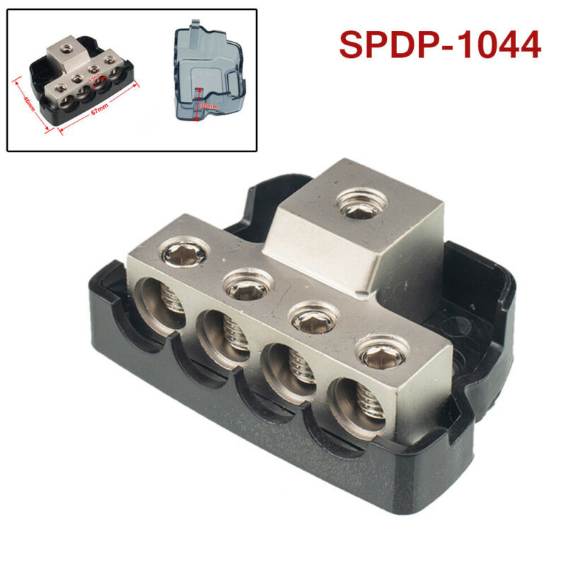 Jual 4 Way Audio Power Distribution Block Junction Box Mini Series 1/0 Gauge In To4 Gauge Out ...