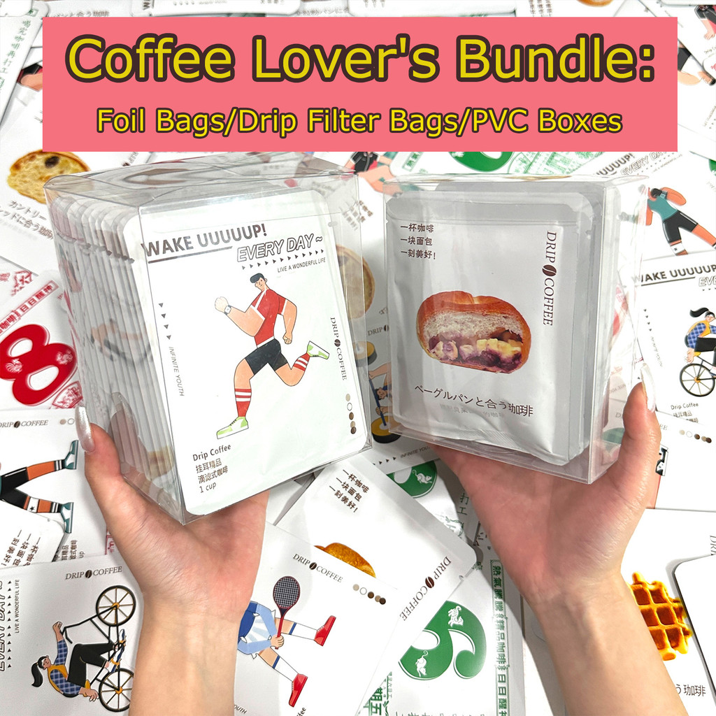 Jual Coffee Lover's Bundle:50 Foil Bags,Drip Filter Bags,PVC Boxes ...