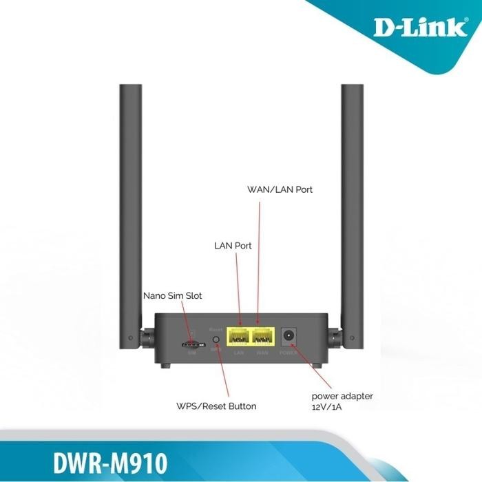 Jual D-Link DWR-M910 Wireless N300 4G LTE WAN Faillover Router simcard ...