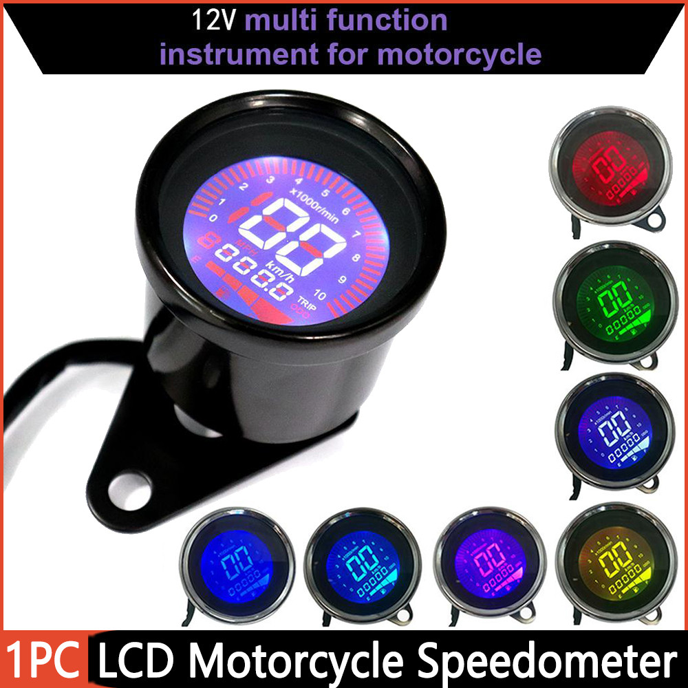 Jual 12V Backlight Motorcycle Digital Dash Meter Speedometer Tachometer ...