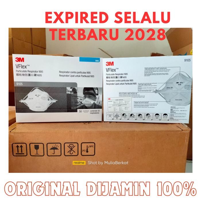 Jual New masker N95 3M 9105 Vflex @50pcs original ex 2025 | Shopee ...