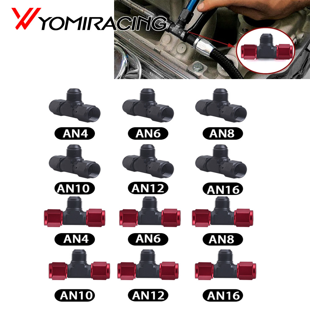 Jual 1 Pieces Aluminum Flare Tee Fitting AN6 AN8 AN10 AN12 Female Male ...