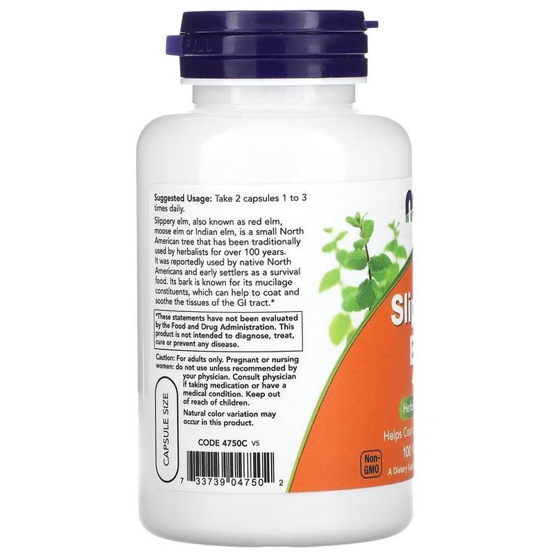 Jual NOW FOODS SLIPPERY ELM 400 MG 100 VEG CAP NOW SLIPPERY ELM USA ...