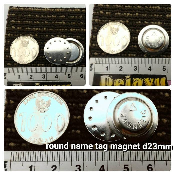 Jual New Magnet Name tag bulat nama dada magnetic d23mm | Shopee Indonesia