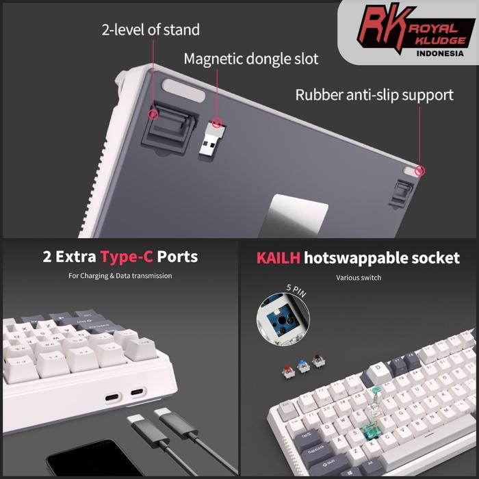 Jual Pilihan- Royal Kludge Rkh81 Rk H81 Mechanical Keyboard Gasket ...