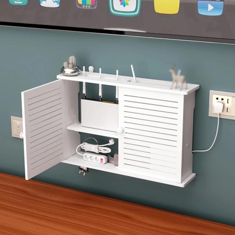Jual Storage Box Wireless Wifi Router Wall Hanging Plug Board Bracket ...