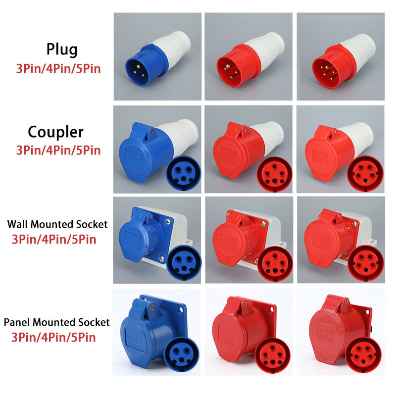 Jual BEST Industrial Plug & Socket Waterproof Male Female 3P/4P/5P ...