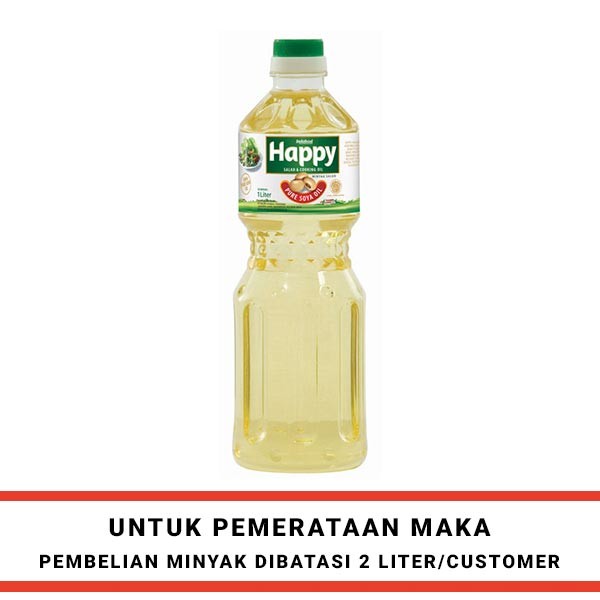 Jual HAPPY SALAD COOKING OIL BOTOL 1 LITER | Shopee Indonesia