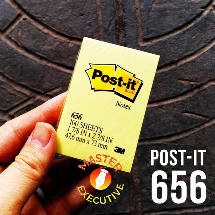 Jual 3M Post-it Notes 656 Canary Yellow U.S.A - 47.6 mm x 73 mm 3M-4 ...