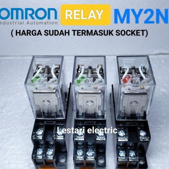 Jual BERKUALITAS!! set relay omron my2 my2n 220v 24v 12v plus socket ...