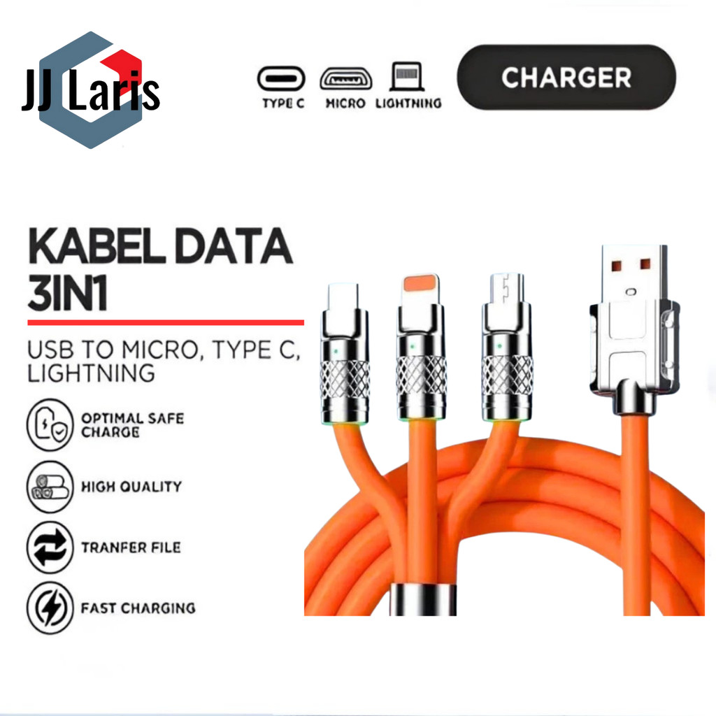 Jual Kabel 3in1 Fast charging 120w Kabel 3 cabang pengisian cepat kabel ...