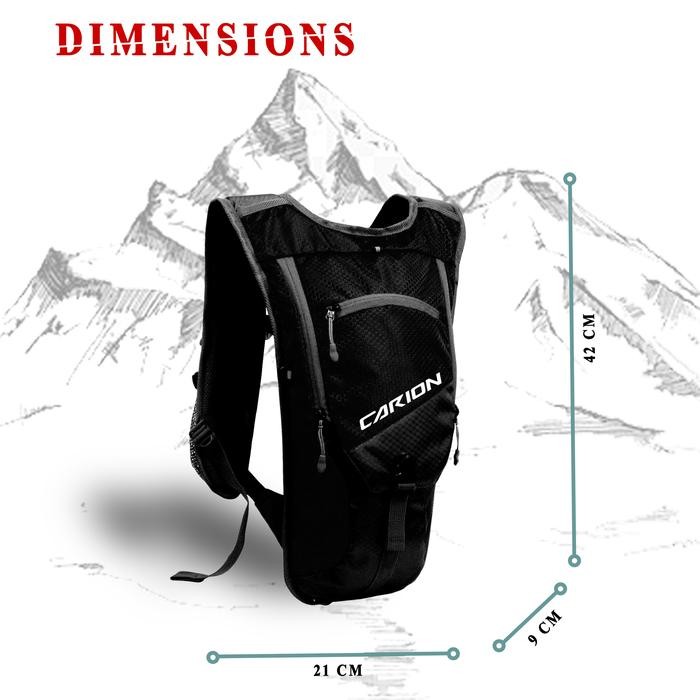 Jual CARION Tas Ransel ALMO full abu tua Outdoor Hydropack Sepeda Motor ...