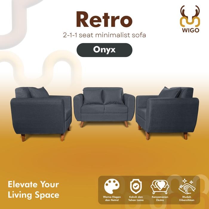 Jual Sofa Minimalis 211 Dudukan Seater RetroScandinavianVintageOnyx ...